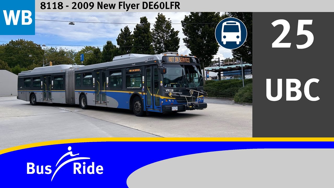 TransLink CMBC 2009 New Flyer DE60LFR - 8118 | 25 UBC - YouTube