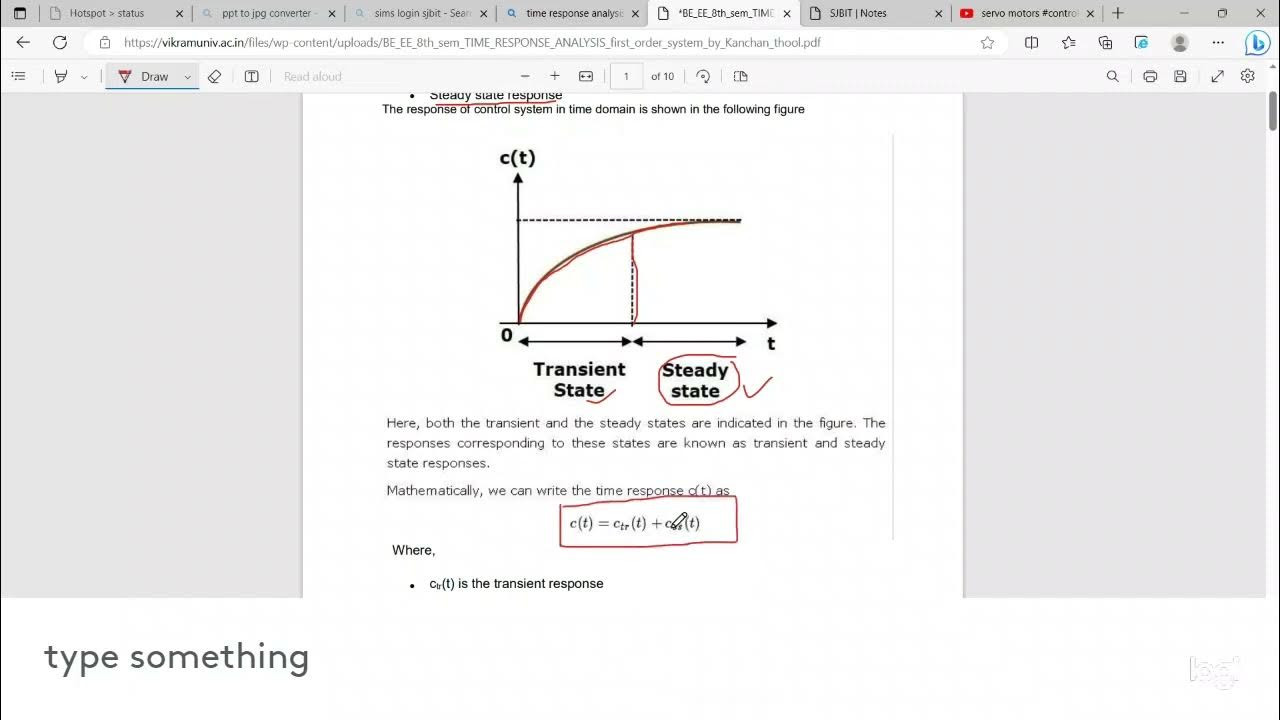 Time response of control system #controlsystems - YouTube