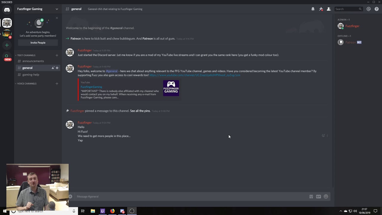Just started a Discord server thingy for the channel. Come and join me ...