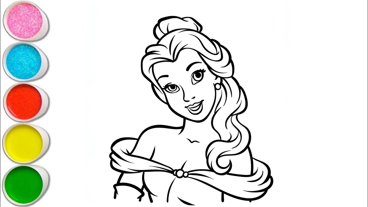 Beautiful Belle Drawing for Kids, Painting & Coloring for Kids | Let's ...