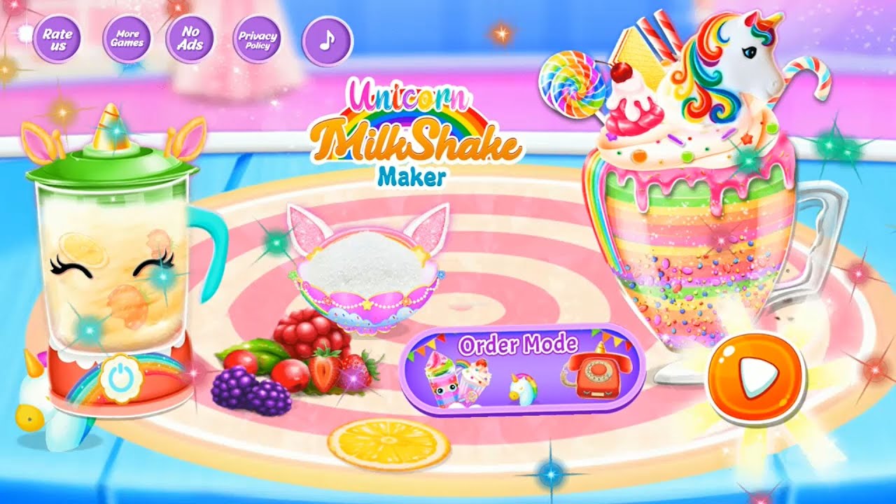 Unicorn Milkshake Games And Icy Food Maker - YouTube