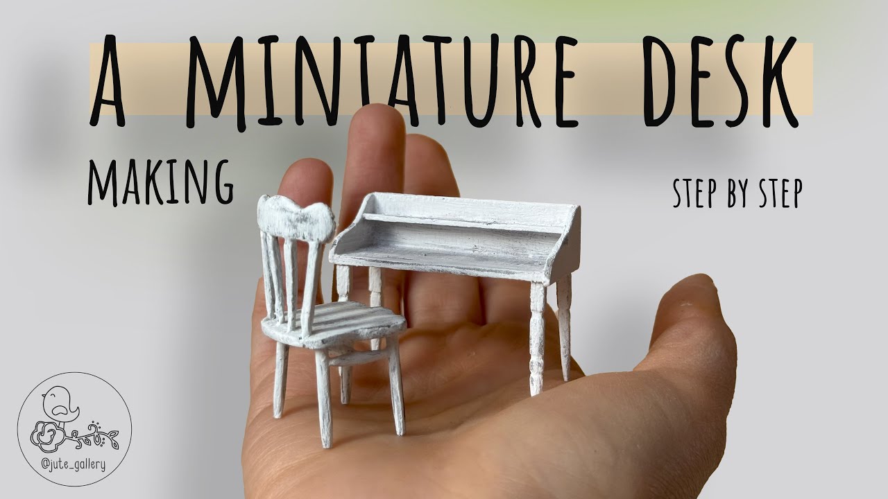 How to make a miniature DESK | DIY miniature Desk for a tiny room - YouTube
