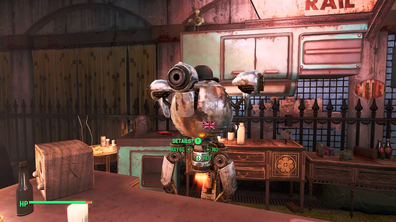 Fallout 4 - Charlie the robot bartender - YouTube