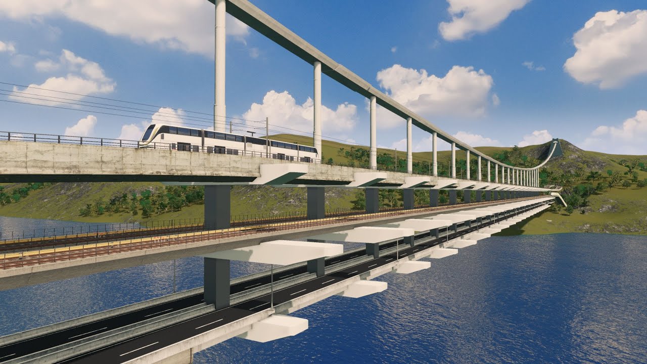 The City's Longest 3 Level Bridge - Cities: Skylines - Asturis 18 - YouTube