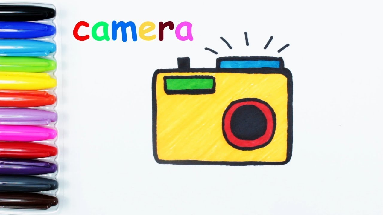 How to draw a traffic light and camera-Learn colors-English for kids ...