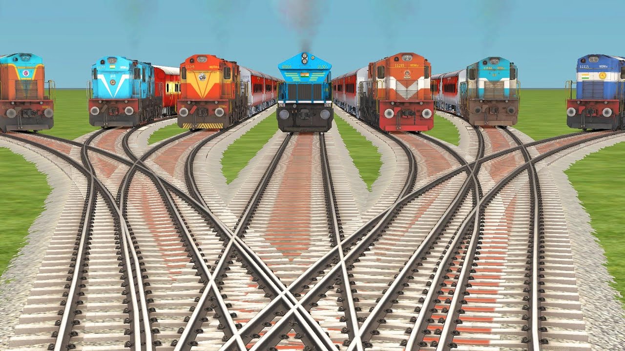 7 Indian Railroad 🚸 Crossings Super Hight Speed trains On Curved Track ...