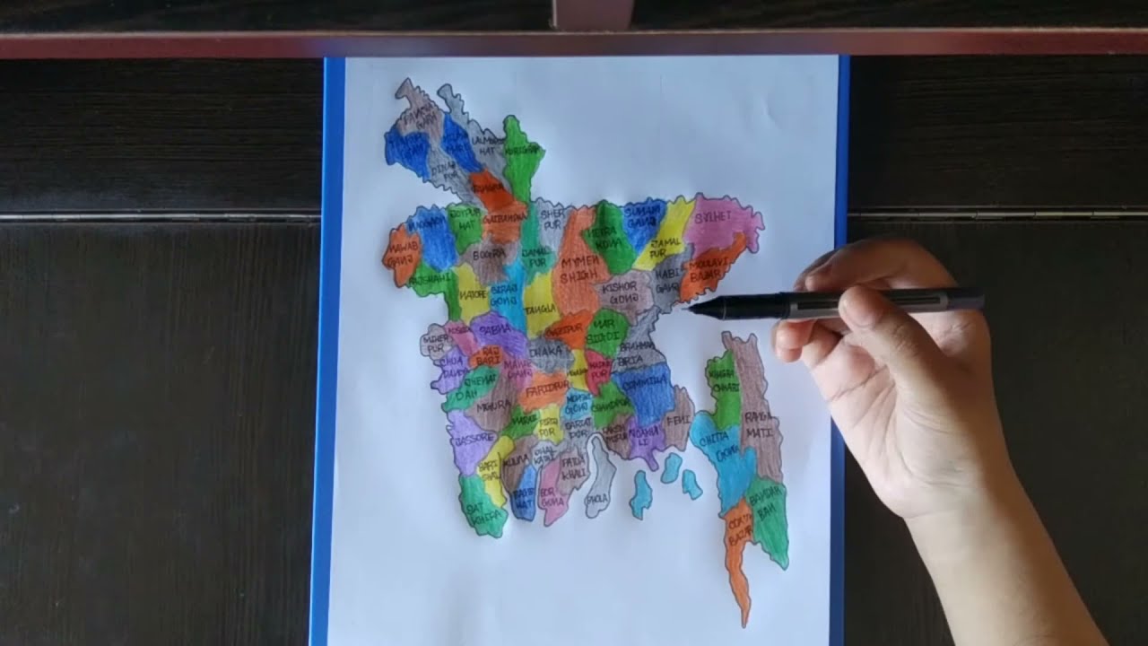 How to draw map of Bangladesh/bangladesh map drawing -Let’s Try - YouTube