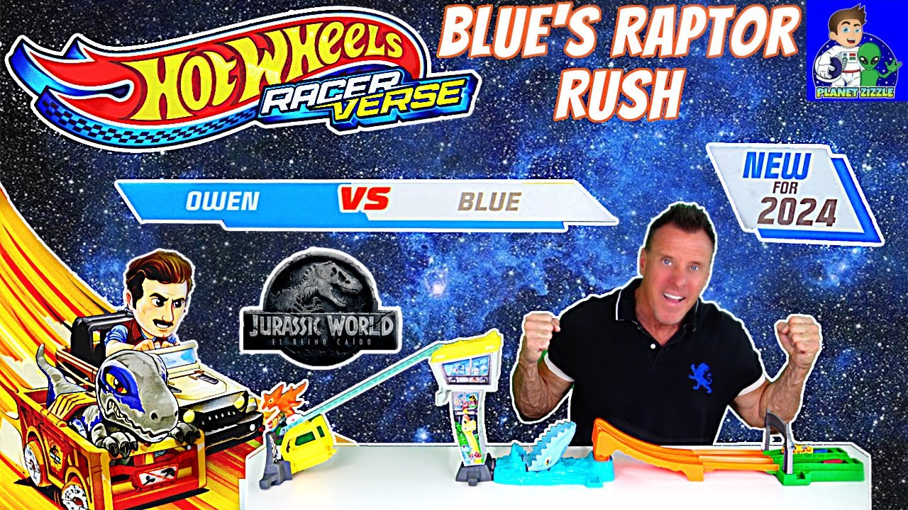 Hot Wheels Racer Verse Jurassic World Blue's Raptor Rush - YouTube