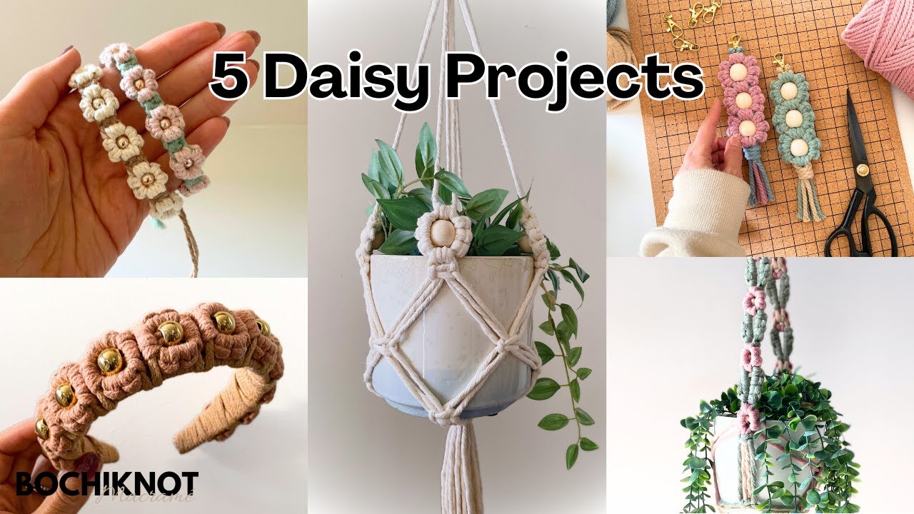 1 Simple Daisy Pattern: 5 Fun Macrame Projects You Can Create - YouTube