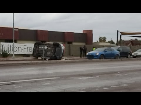 Car Flipped Over - YouTube