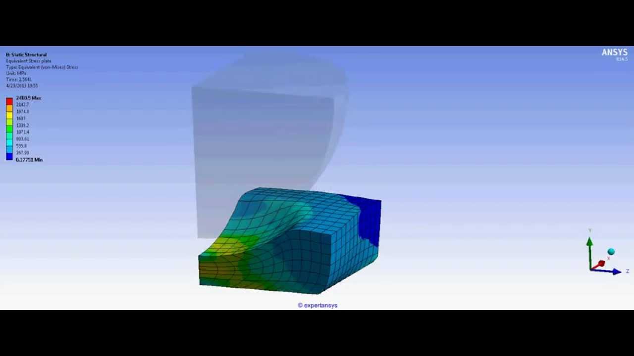 TUTORIAL 2: FINITE ELEMENT ANALYSIS of a Sphere with plasticity - YouTube