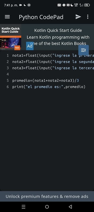 Como crear un codigo para realizar el promedio de tres notas en python ...