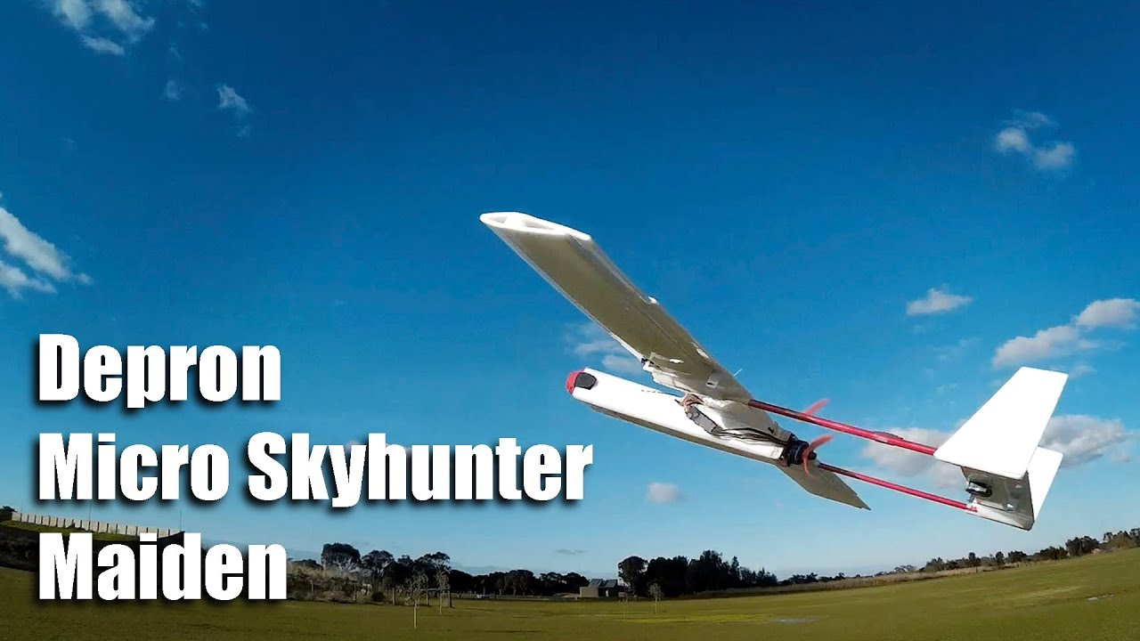 Depron Micro Skyhunter Maiden - YouTube