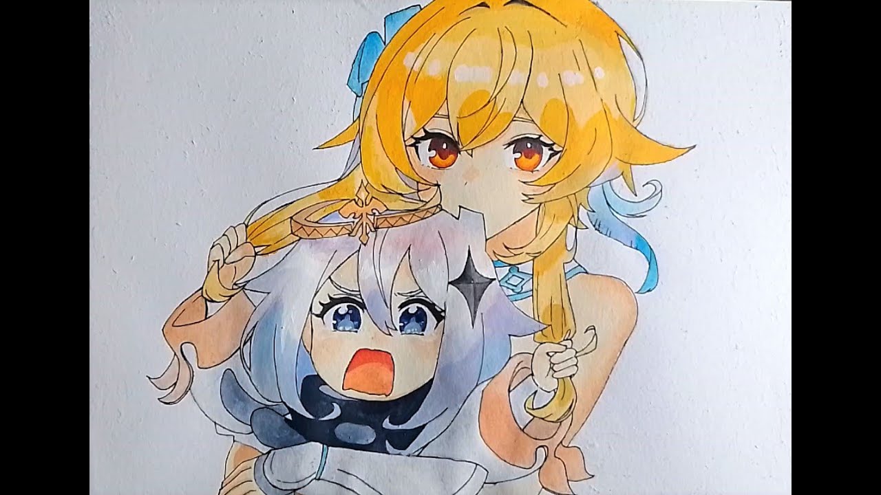 GENSHIN IMPACT - LUMINE AND PAIMON Emergency food [SPEED DRAW] - YouTube