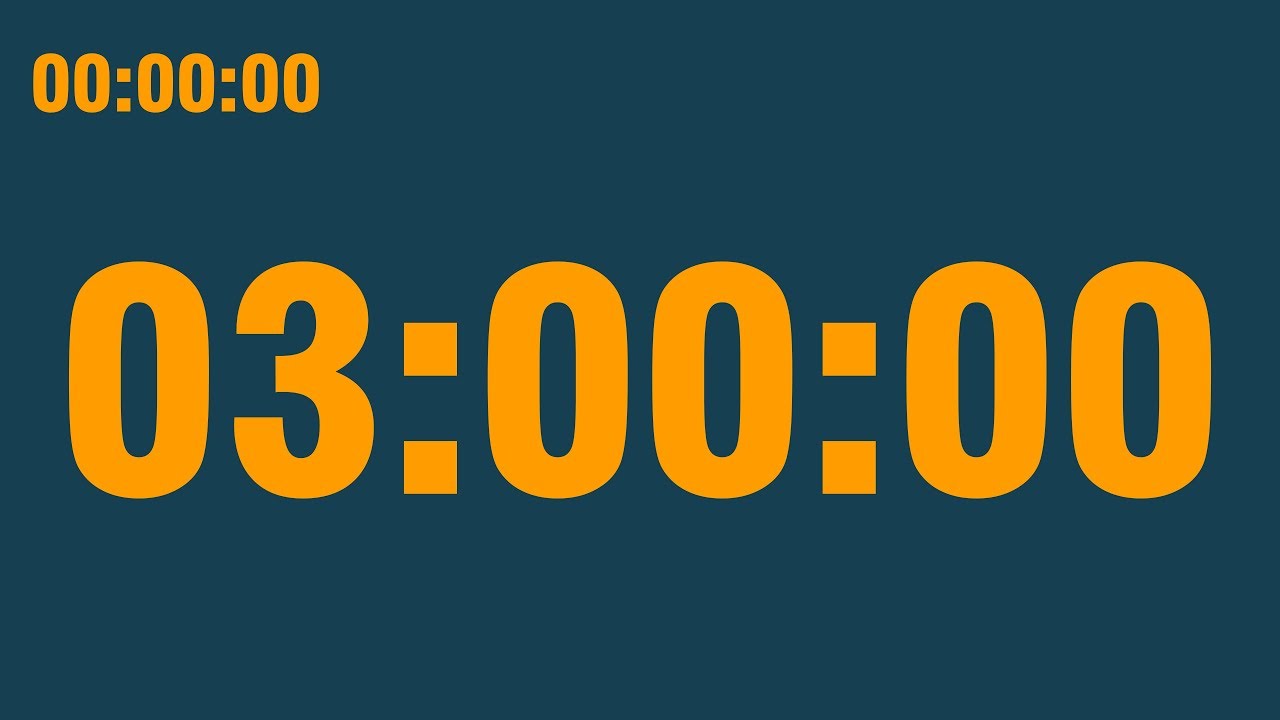3 hour timer (with end alarm, time elapsed and progress bar) - YouTube
