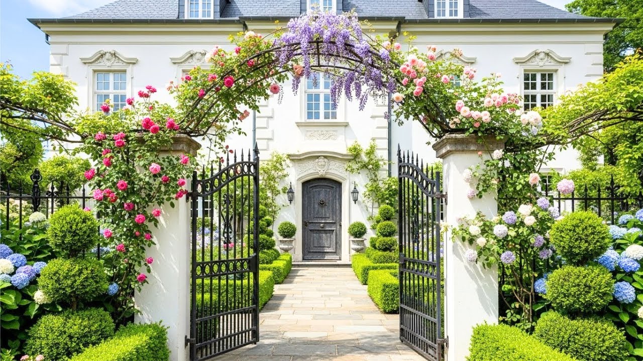 Simple and Elegant Entryway Ideas for a Small Front Yard with Arches ...