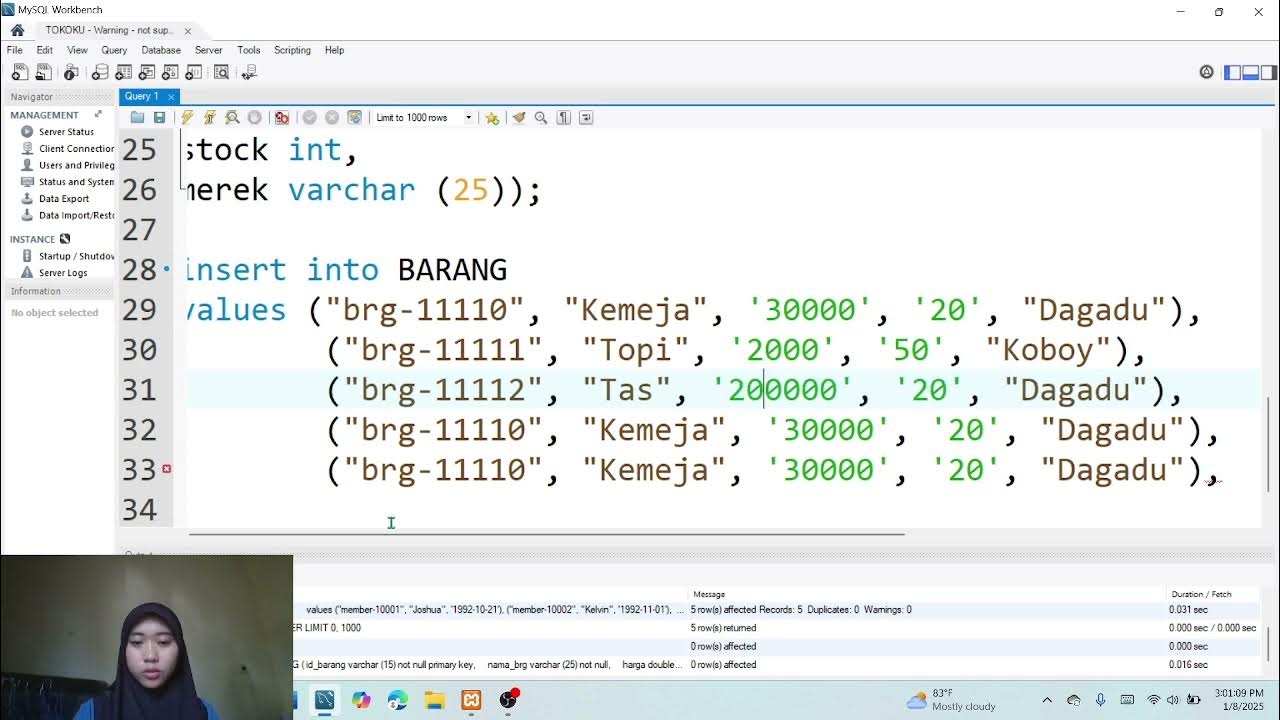 Tutorial Membuat Database TOKOKU di MySQL Workbench !!! - YouTube