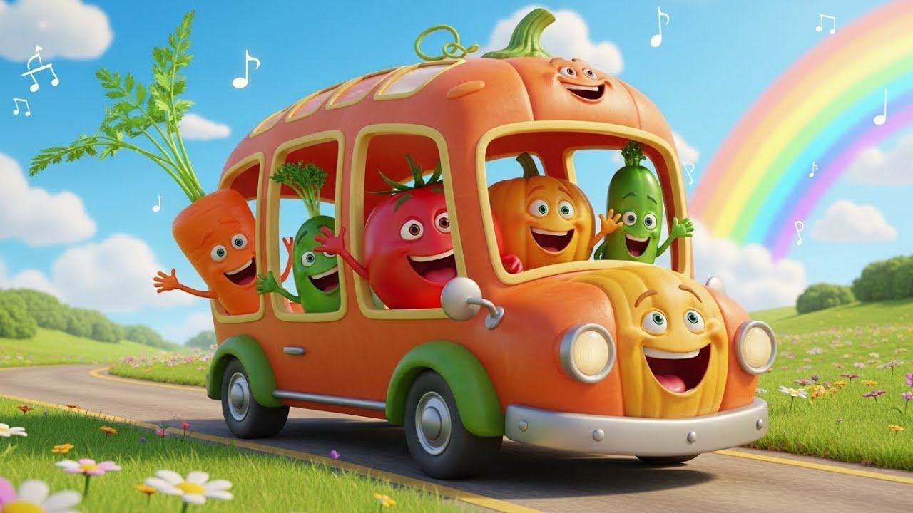 "🎶 Wheels on the Vegetable Bus: Sing Along Adventure for Kids! 🚍🥕 # ...