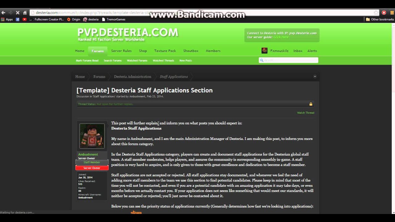 Desteria Forum How To - Staff Application - YouTube