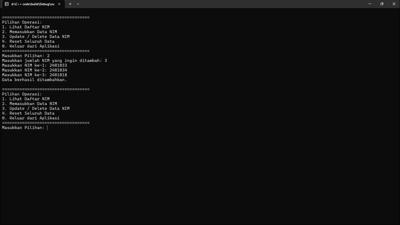 Algoritma & Pemograman II - File Operation - CRUD_Sebastian Jordan Girsang - YouTube