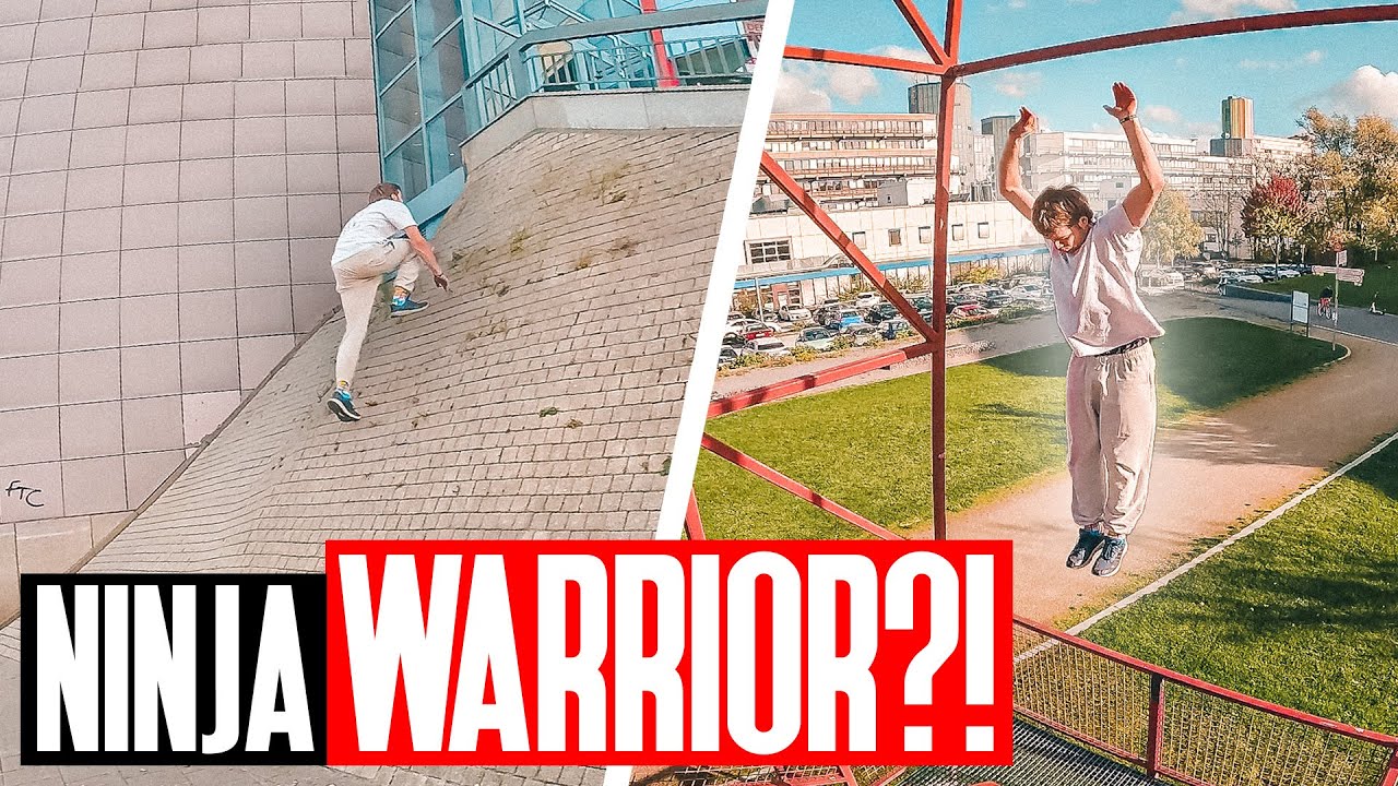 NINJA WARRIOR Challenges in der STADT! | Parkour & Fahrrad Stunts in ...