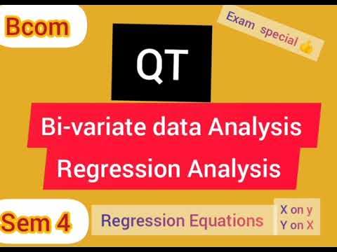 QT || sem 4 || Bcom || module 2 || Bivariate data Analysis Regression Analysis || @viswateaching ...