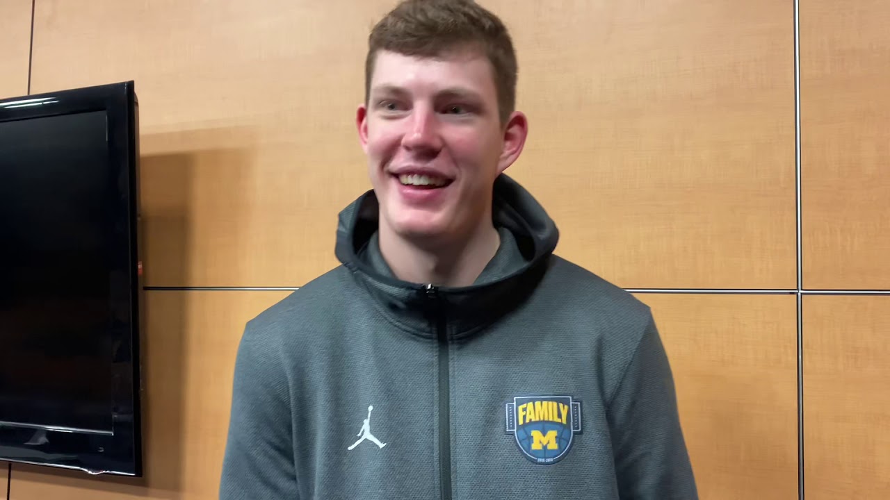 Jon Teske after a senior night win over Nebraska - YouTube