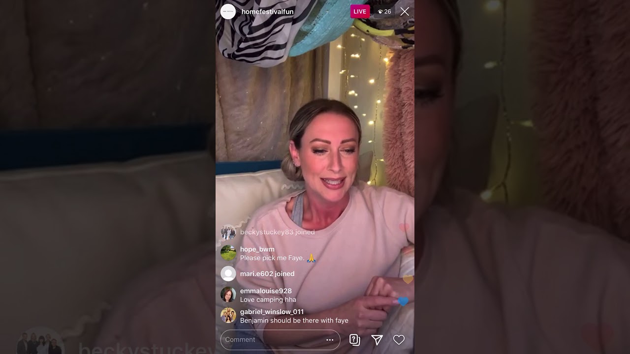 Faye tozer instagram live - YouTube