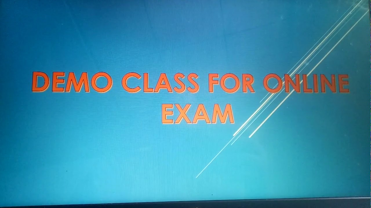Demo class for online exam - YouTube