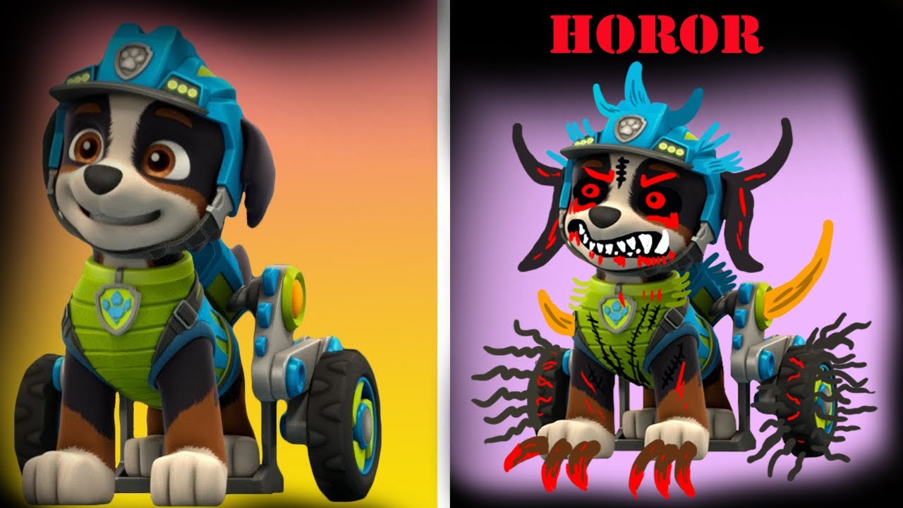 Paw Patrol Mighty Pups REX As Horror Version 😂😂😂 - YouTube
