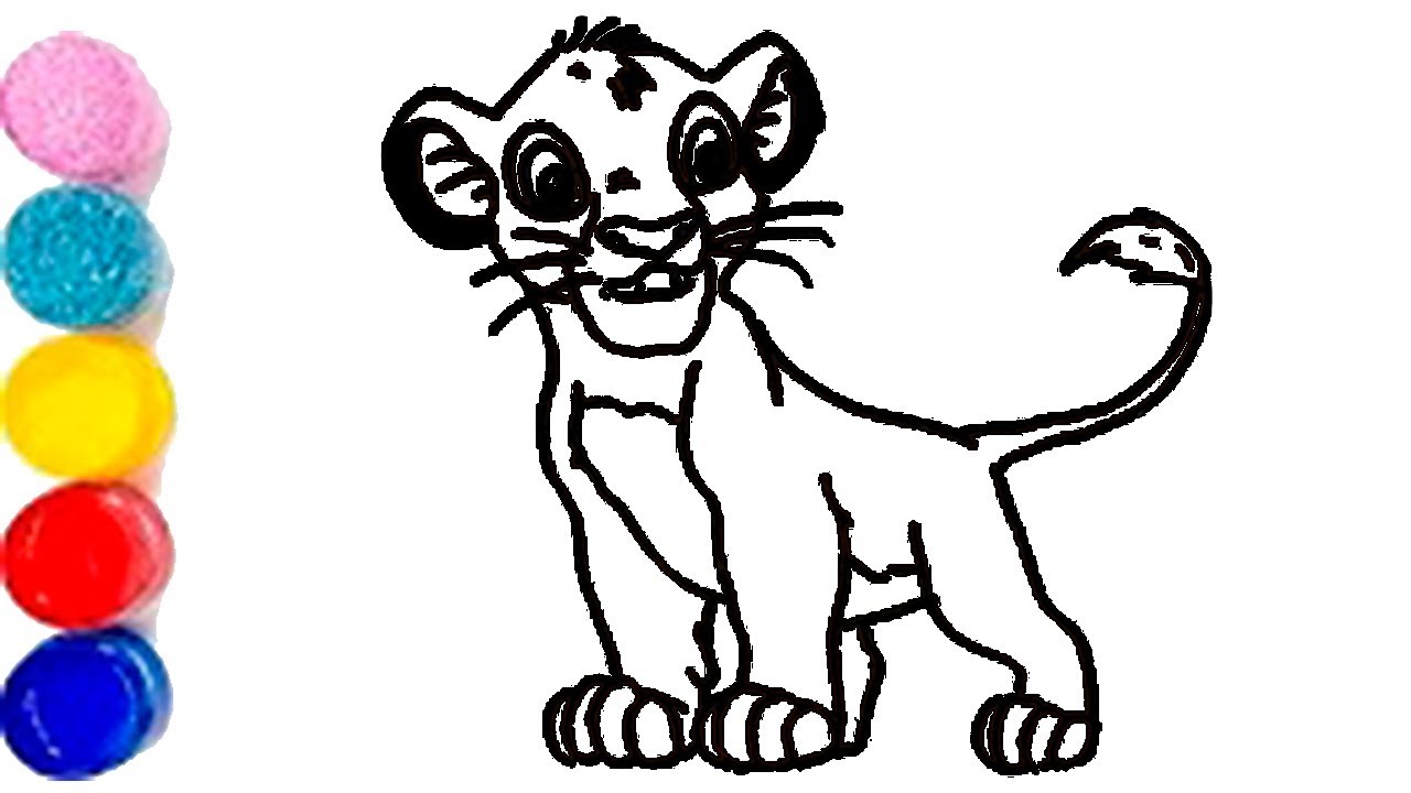 How to draw Lion King Simba, Giraffe, Blue Whale, Shark and Dinosour ...