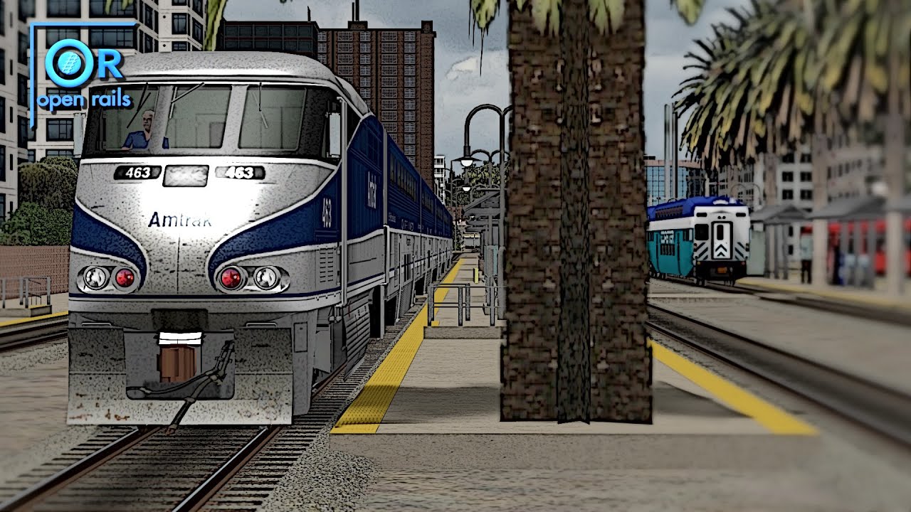 Open Rails - Pacific Surfliner | 2005 Amtrak #572 (LA Union Station ...