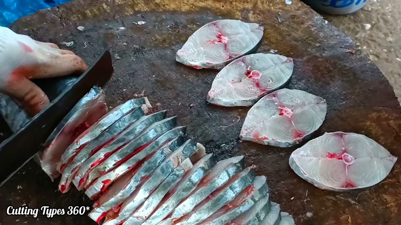 Seer/Vanjaram Fish Slice Cutting Skill / In Kasimedu Fish Market ...