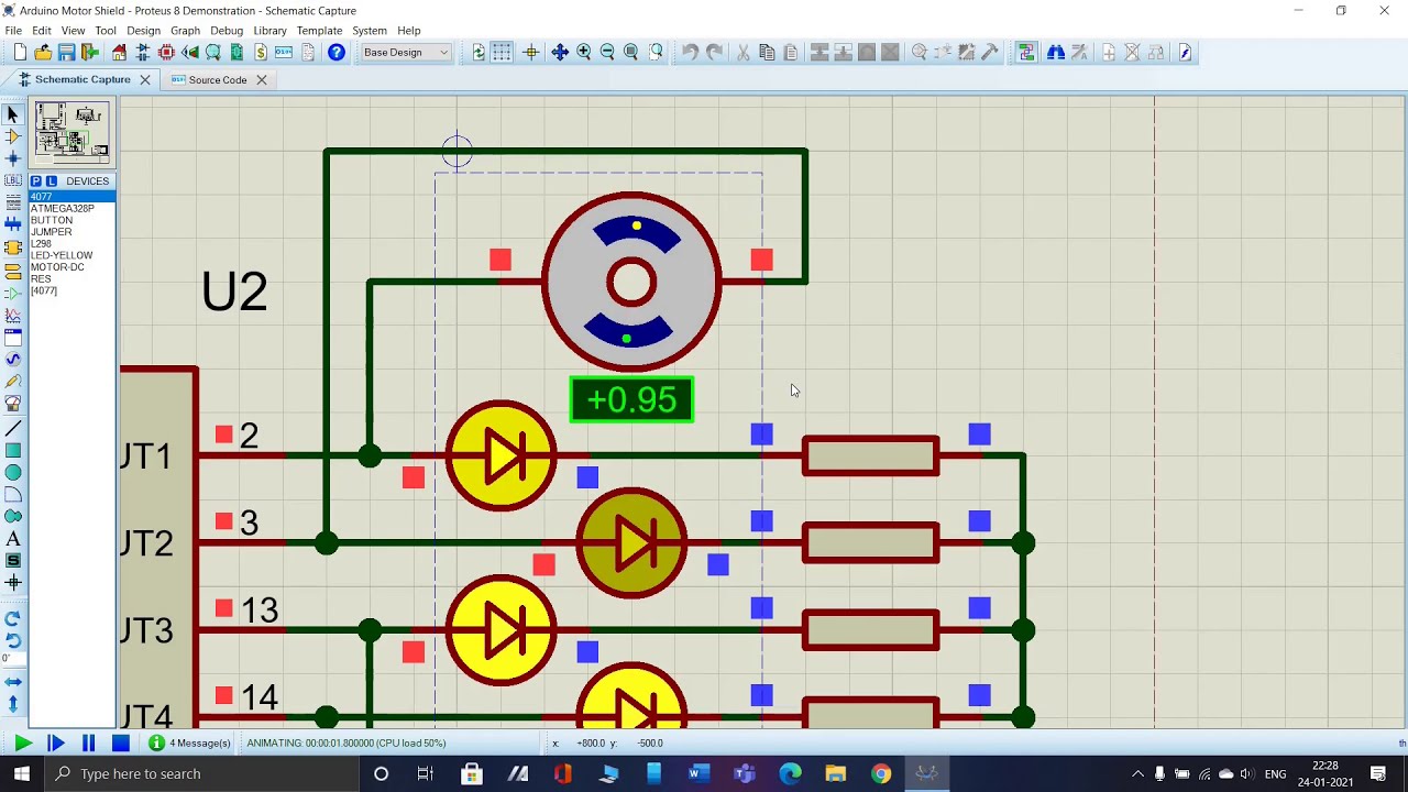 Open Loop Control of DC motor (Proteus Demo) and Node Red project ...