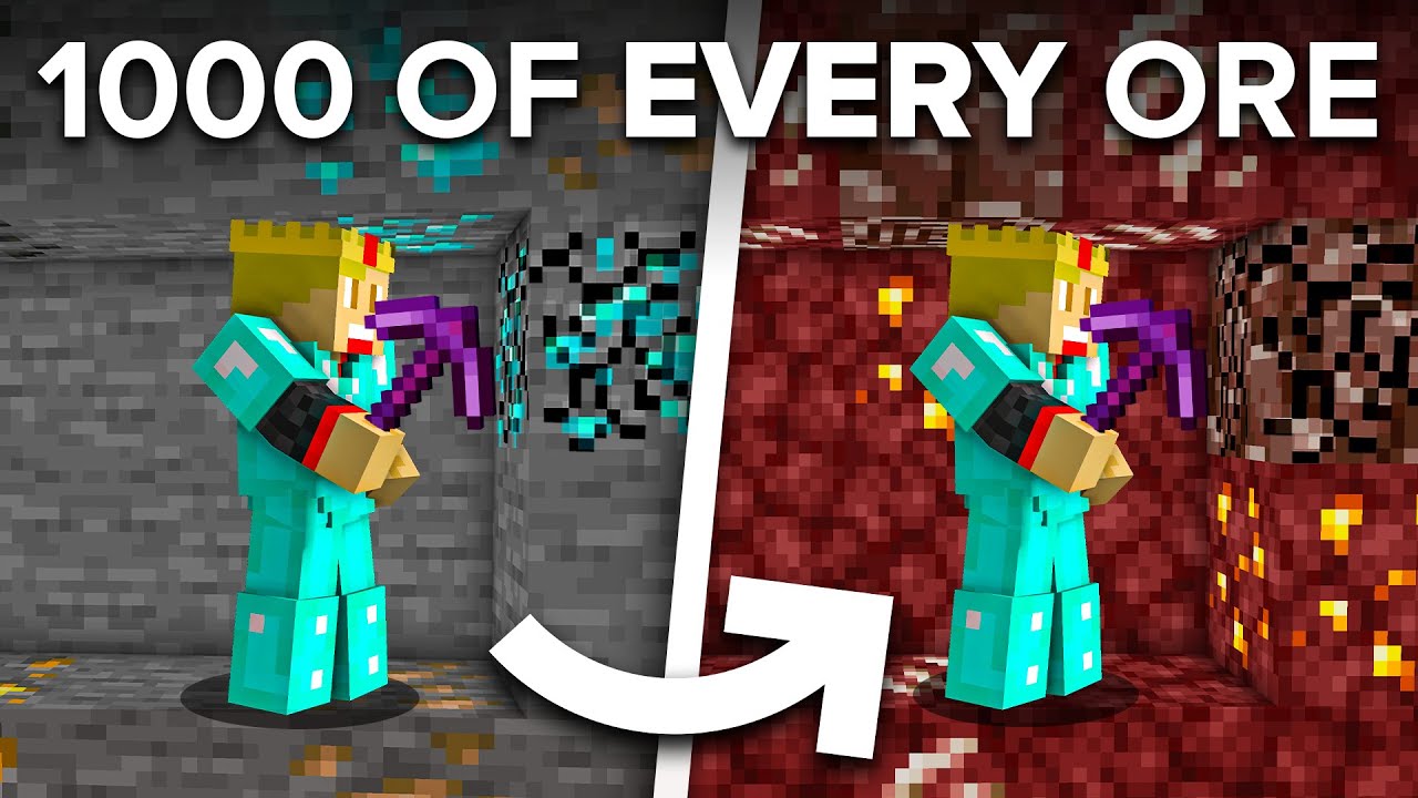 I Collected 1000 of EVERY Ore in Minecraft Survival - YouTube