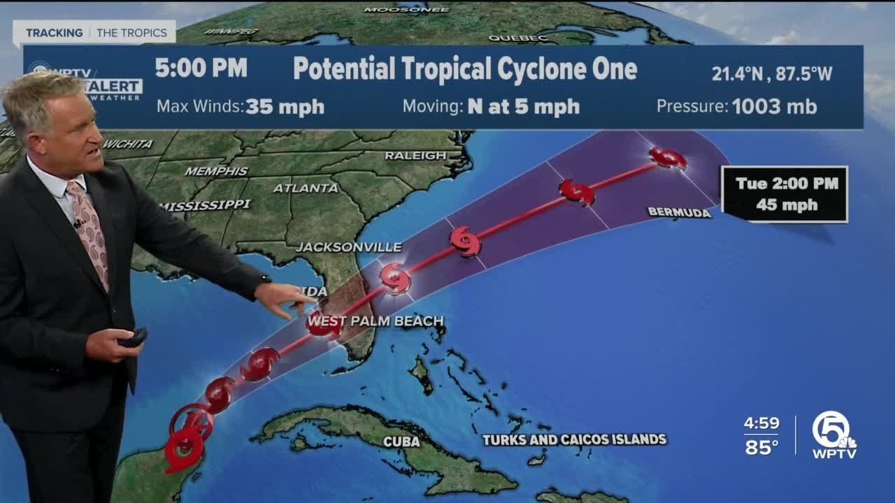 NHC tracking Potential Tropical Cyclone One - YouTube