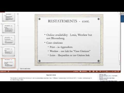 Secondary Sources - pt 3: Restatements