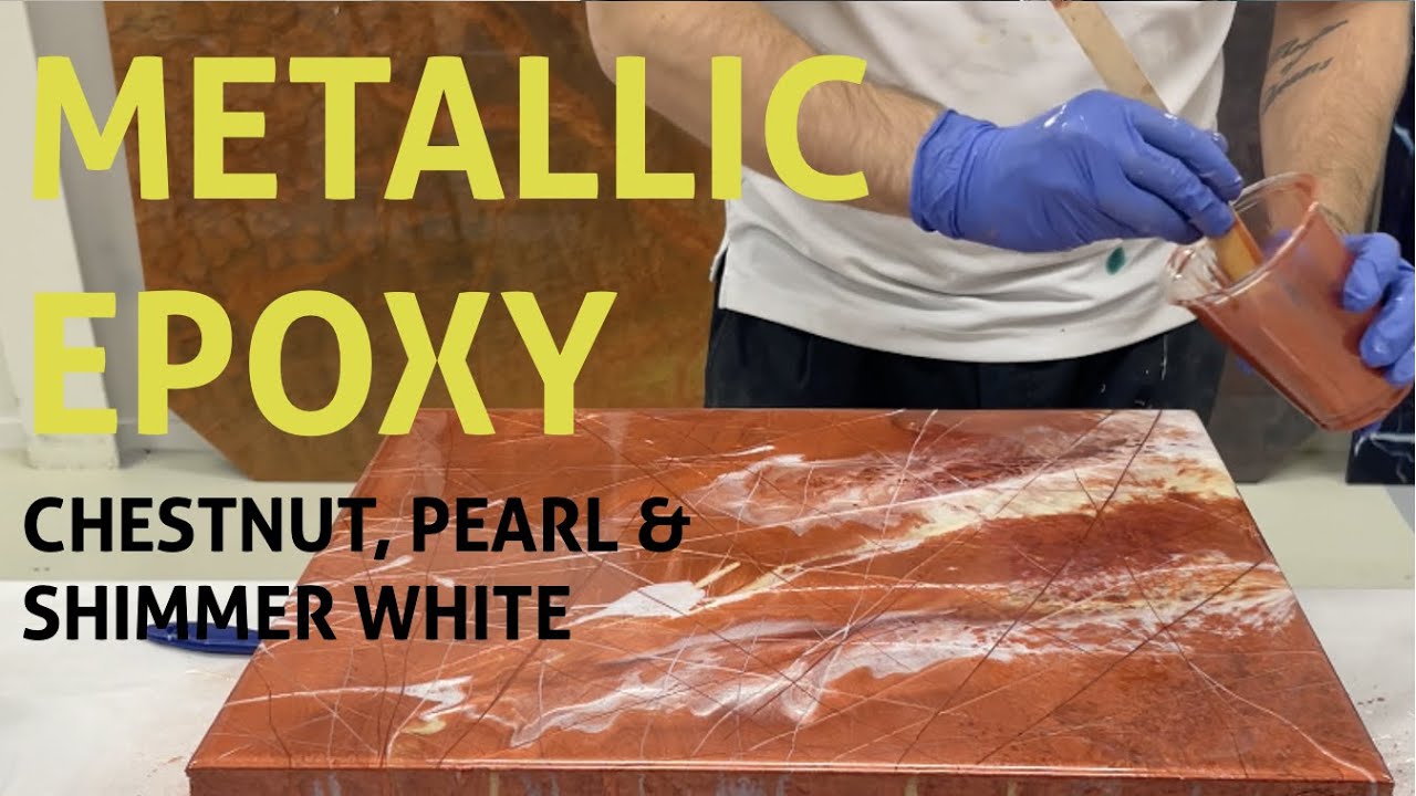Metallic Epoxy med chestnut, pearl & shimmer white - YouTube