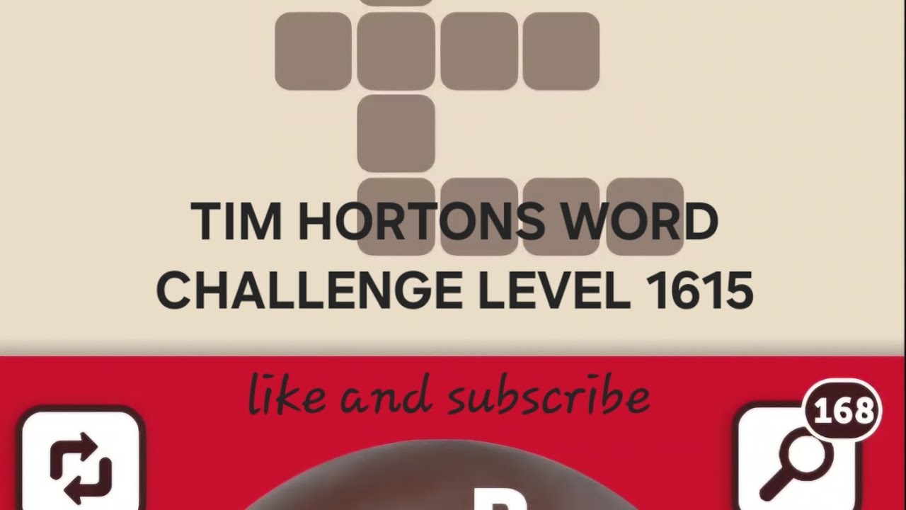 Tim Hortons Word Challenge Level 1615 #timhortons #free #newvideo # ...