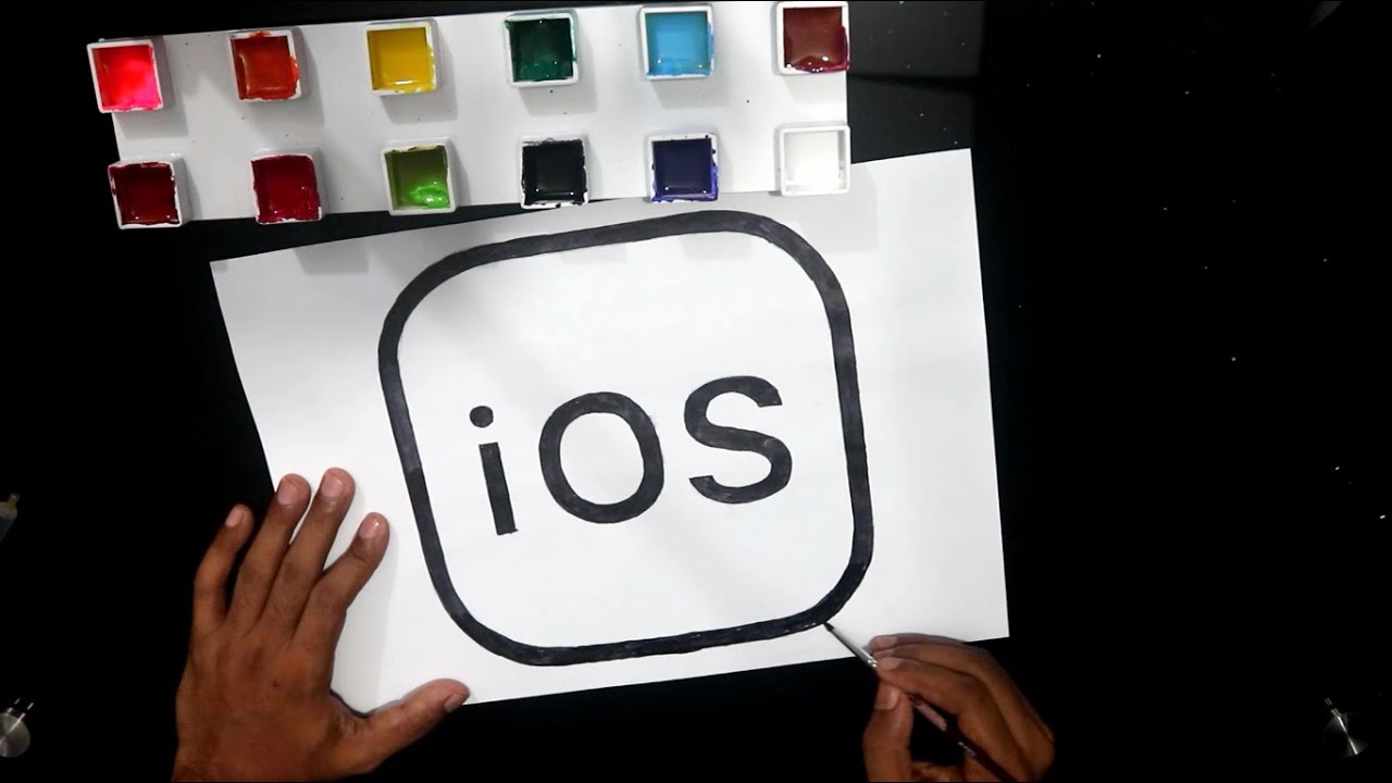 How to draw the IOS logo - YouTube