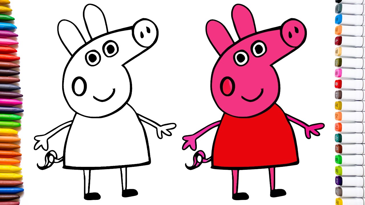 Draw cute PEPPA PIG 🐽 🐷 🐖 🥰 | Step by Step | Easy drawing for kids ...