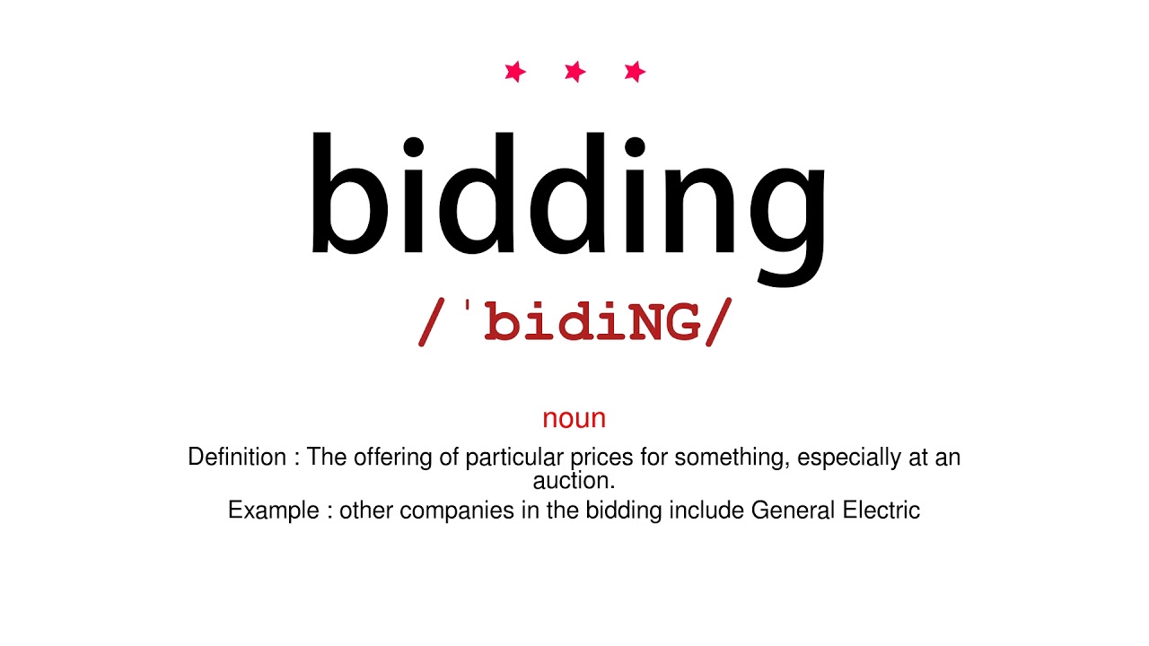 How to pronounce bidding - Vocab Today - YouTube