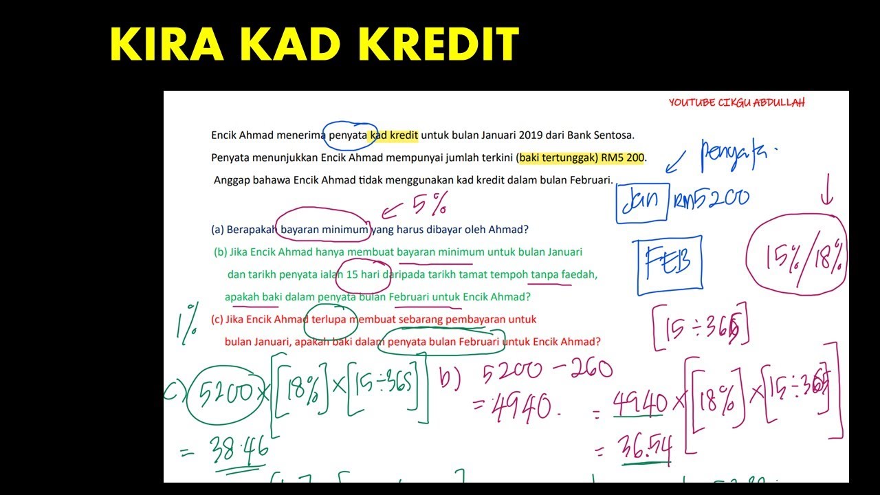 KIRA KAD KREDIT # MATEMATIK SPM - YouTube