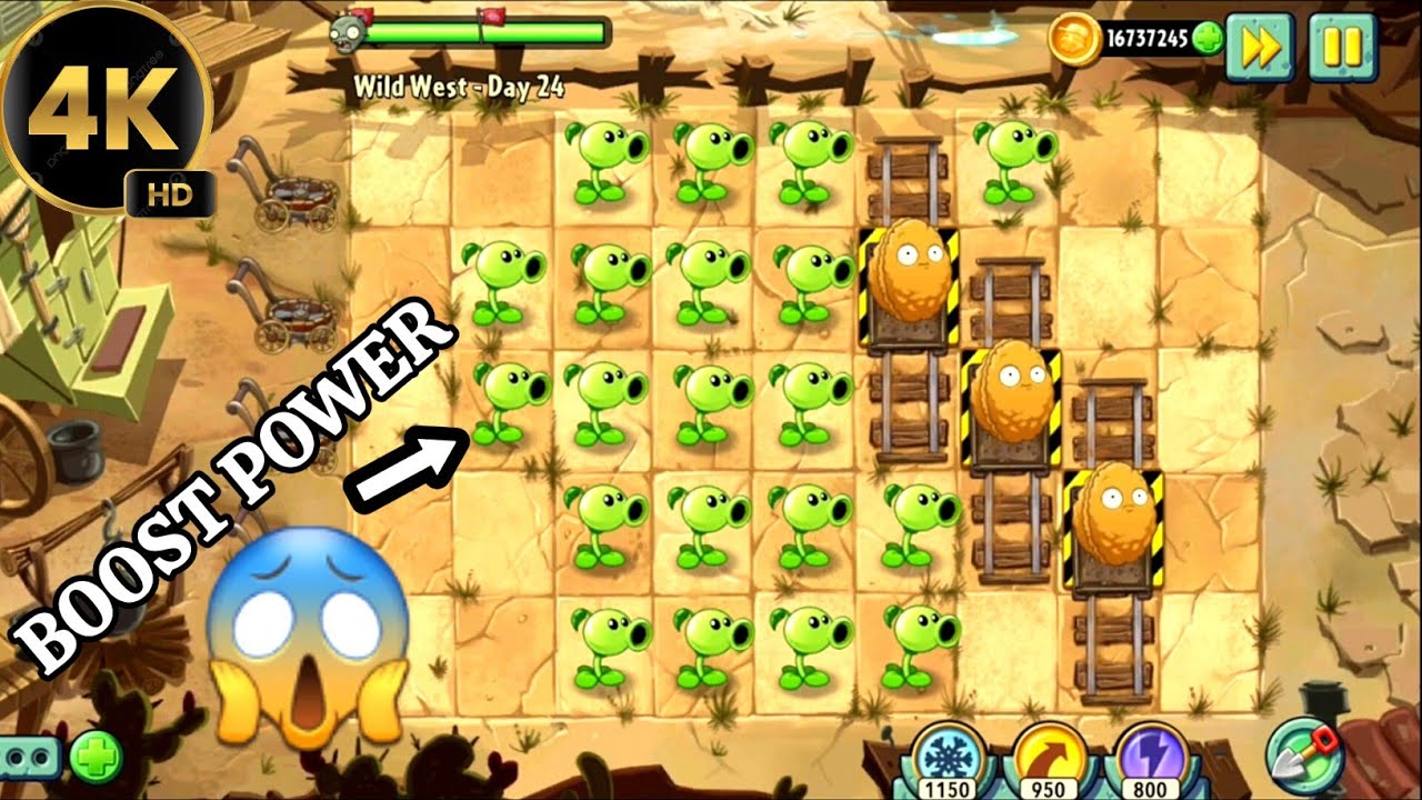 Pvz2 Shorts || 0143 Wild West || Repeater || Boost Gameplay || 😂😂 - YouTube
