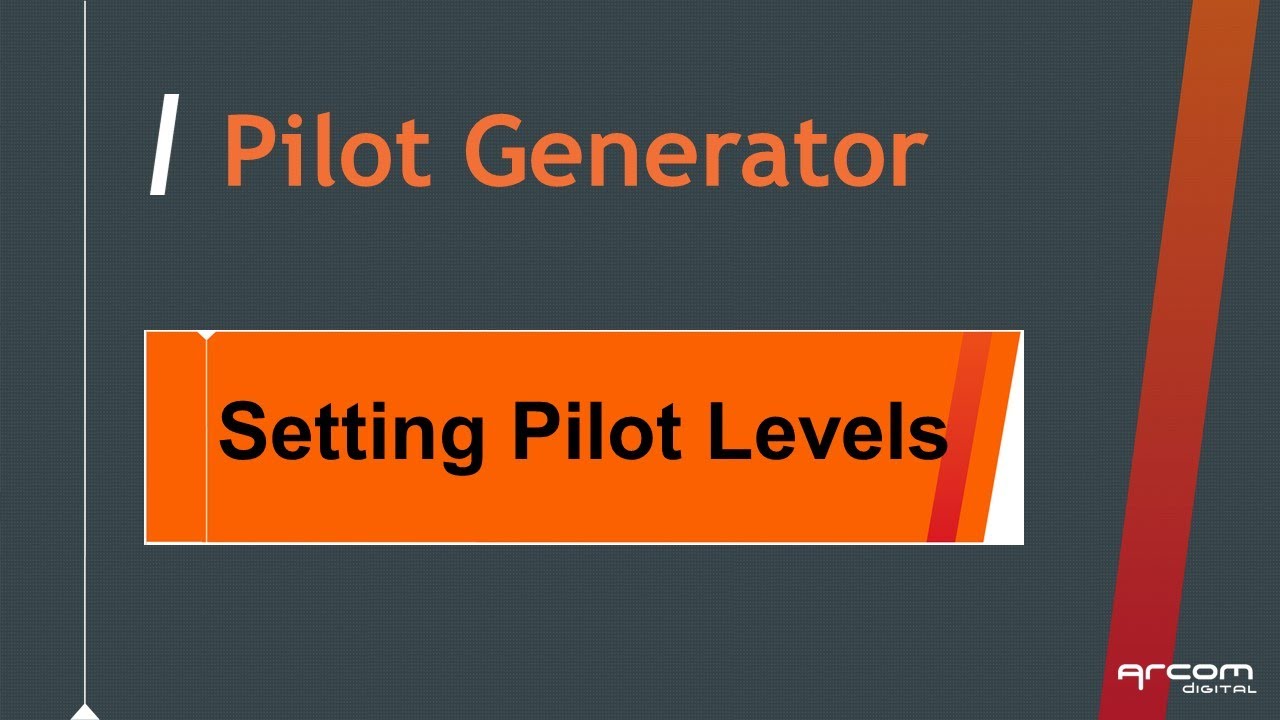 HPQI-2 Pilot Generator Level Setup - YouTube