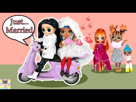 Full Movie - OMG Dolls LOL Family Punk Gurl Rocker Boi Get Married Wedding Barbie Dreamhouse Car Van