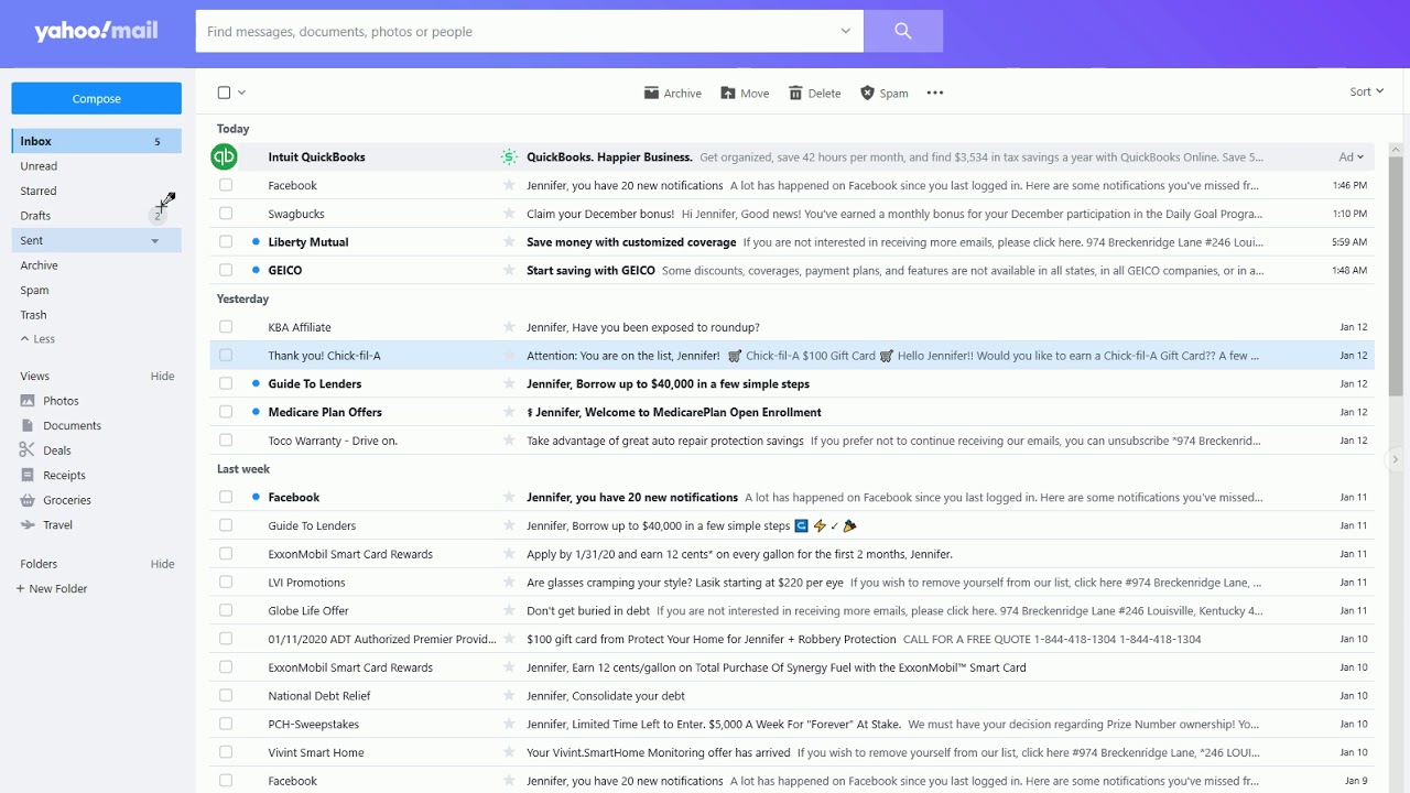 Marking individual Emails in Yahoo as "Un Read" from a PC. - YouTube