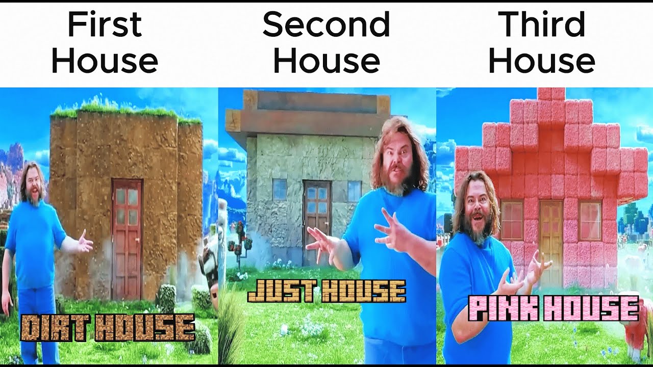 All Steve's Houses - A Minecraft Movie Meme - YouTube