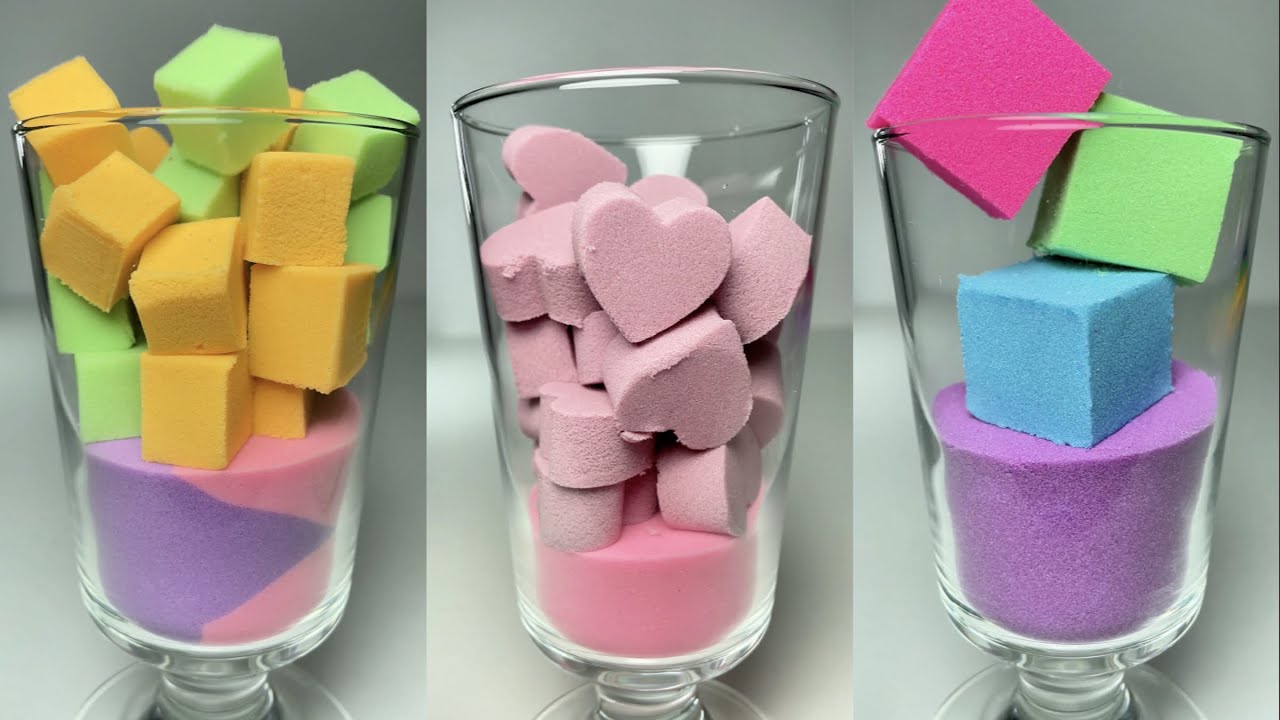 Very Satisfying and Relaxing Kinetic Sand, drop and squish - YouTube