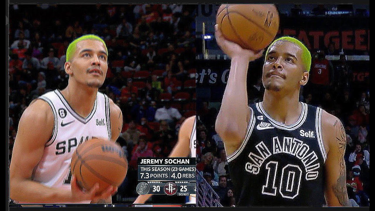 Jeremy Sochan Shoots One Handed Free Throw After Rookie Struggles To ...